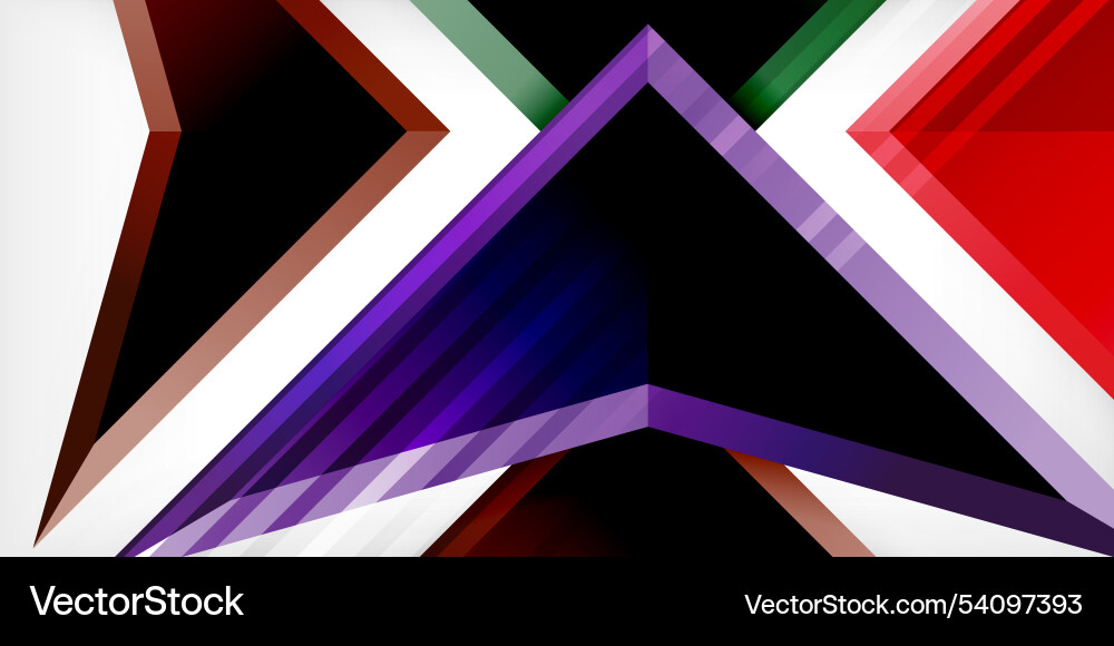 Abstract background color triangles and arrows Vector Image