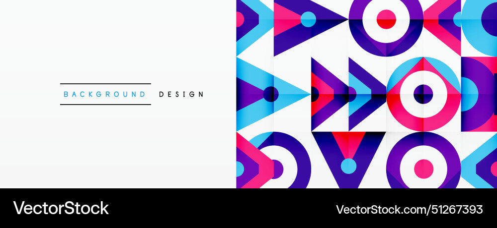 Colorful geometric pattern with arrows and circles