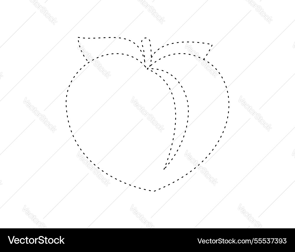Dashed peach outline for coloring book template Vector Image