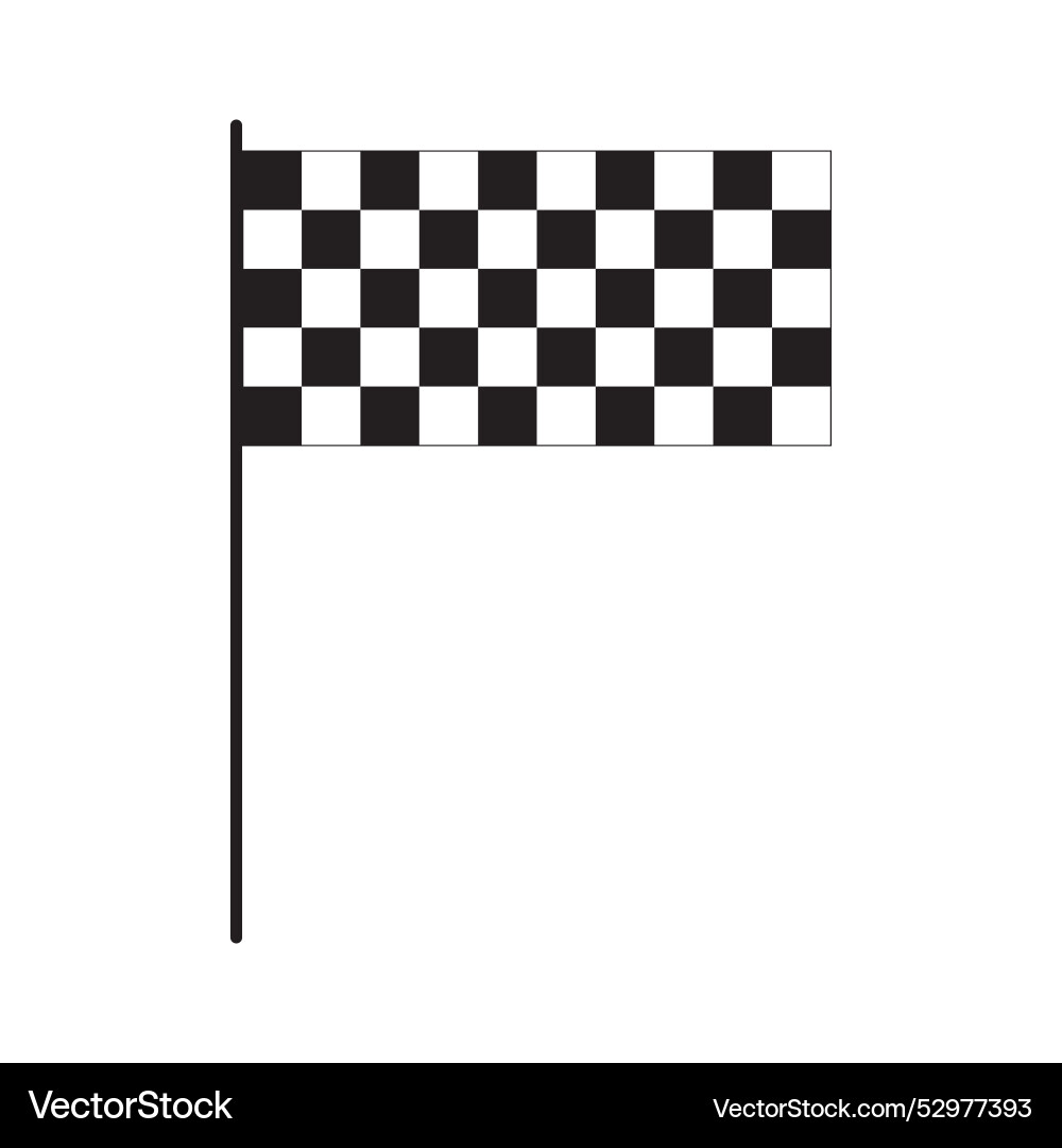Flat race flag with checkered black and white Vector Image