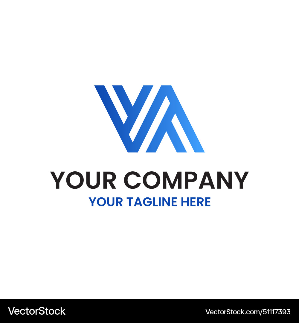 Letter a v initial lines connection logo Vector Image