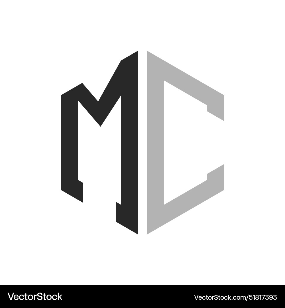 Modern unique hexagon letter mc logo design Vector Image