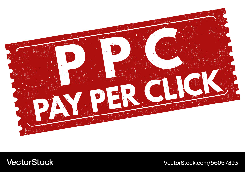Ppc pay per click grunge rubber stamp Royalty Free Vector