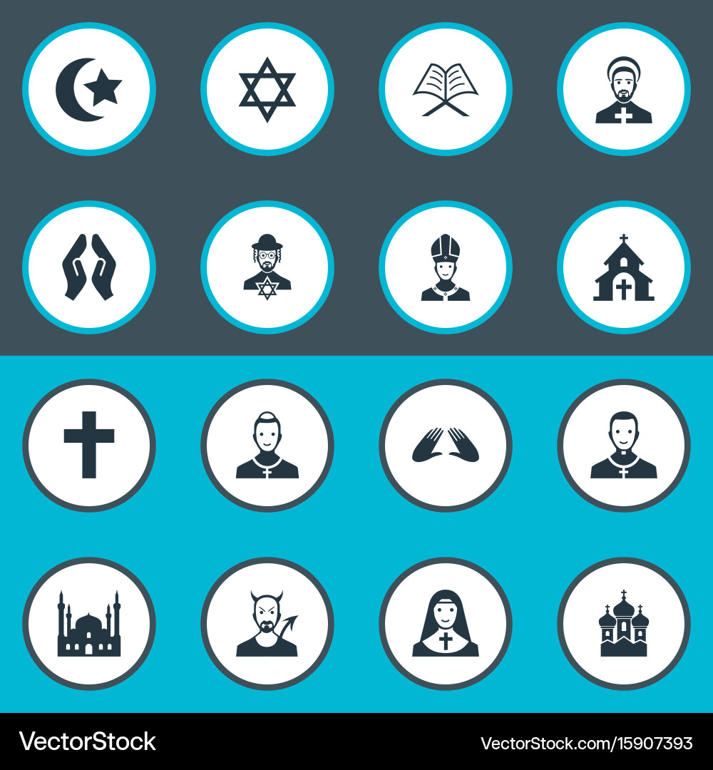 Set of simple religion icons Royalty Free Vector Image