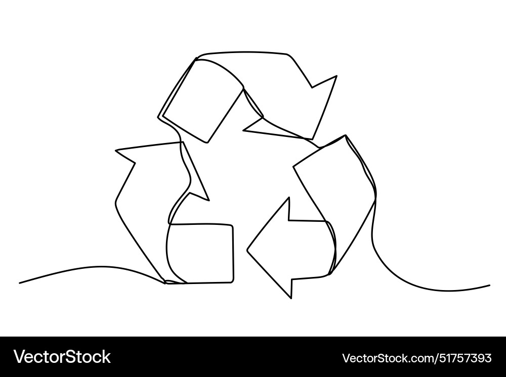 Sustainable sign one line isolated Royalty Free Vector Image