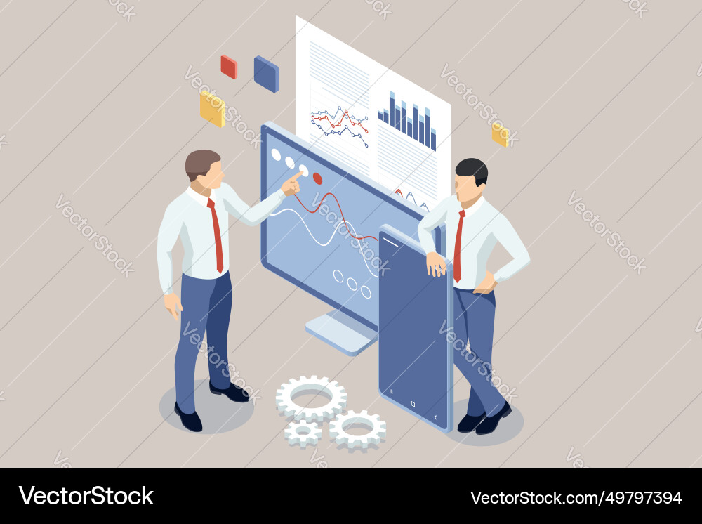 Business team collaboration discussing working Vector Image