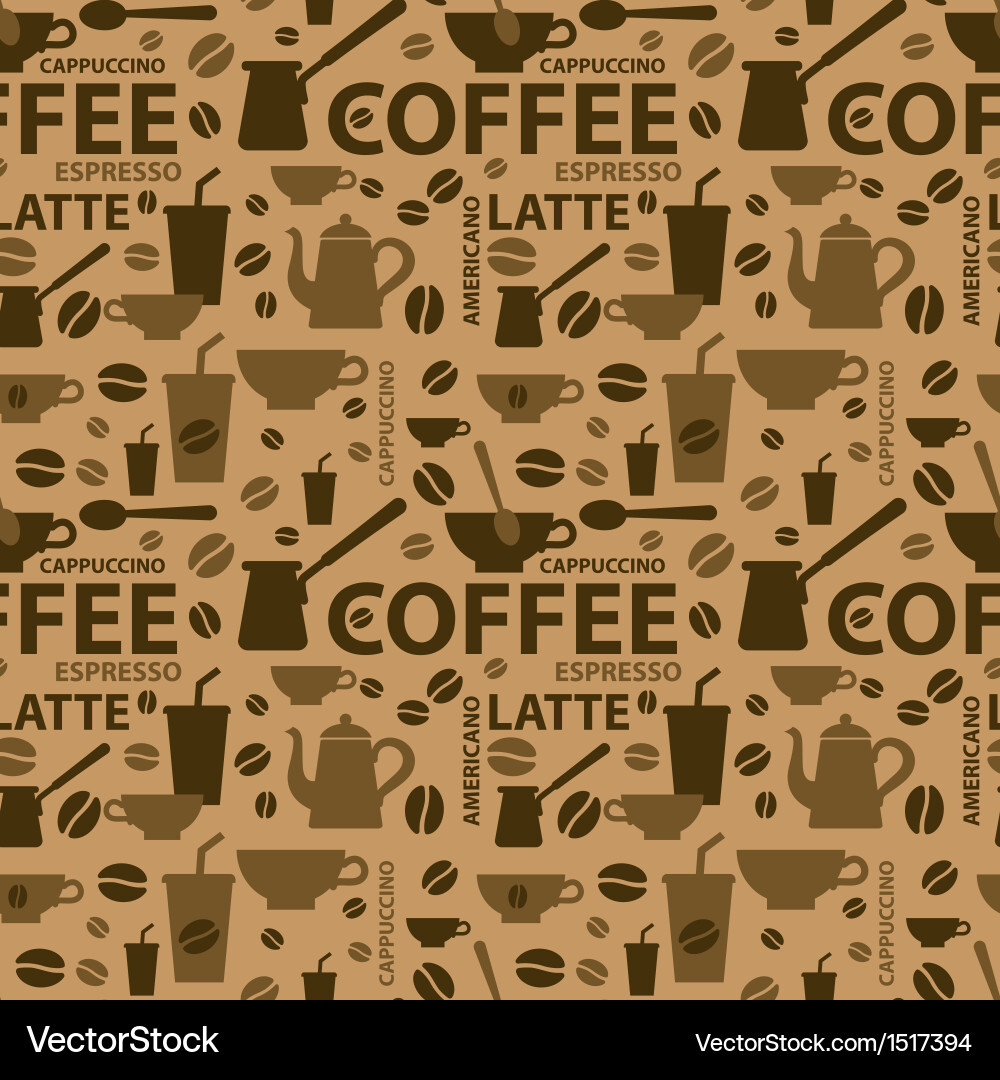 Coffee pattern Royalty Free Vector Image - VectorStock