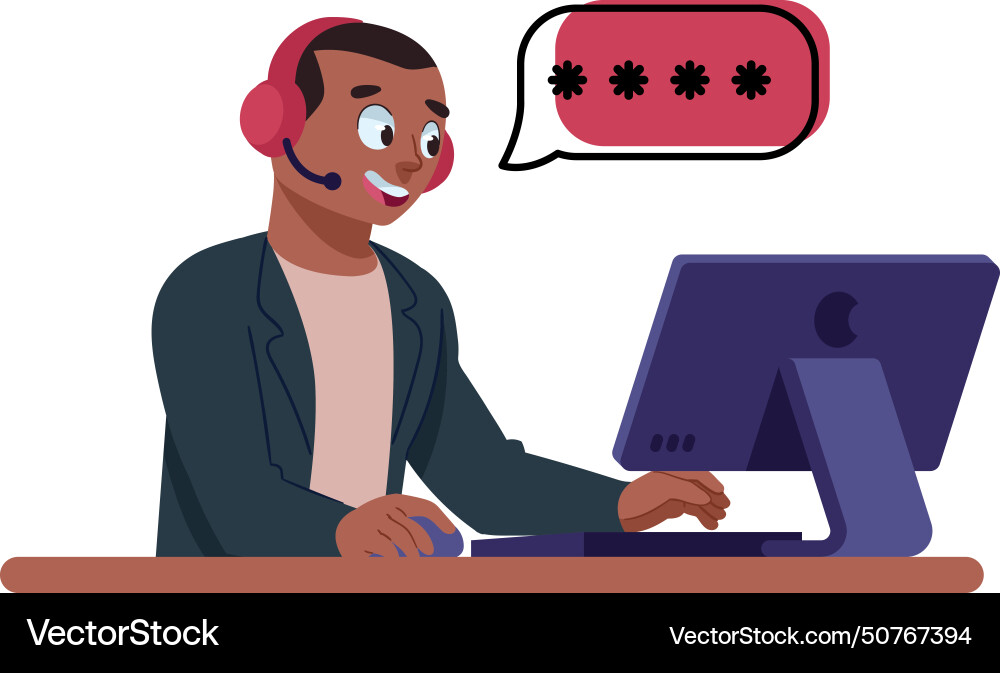 Customer support operator service Royalty Free Vector Image
