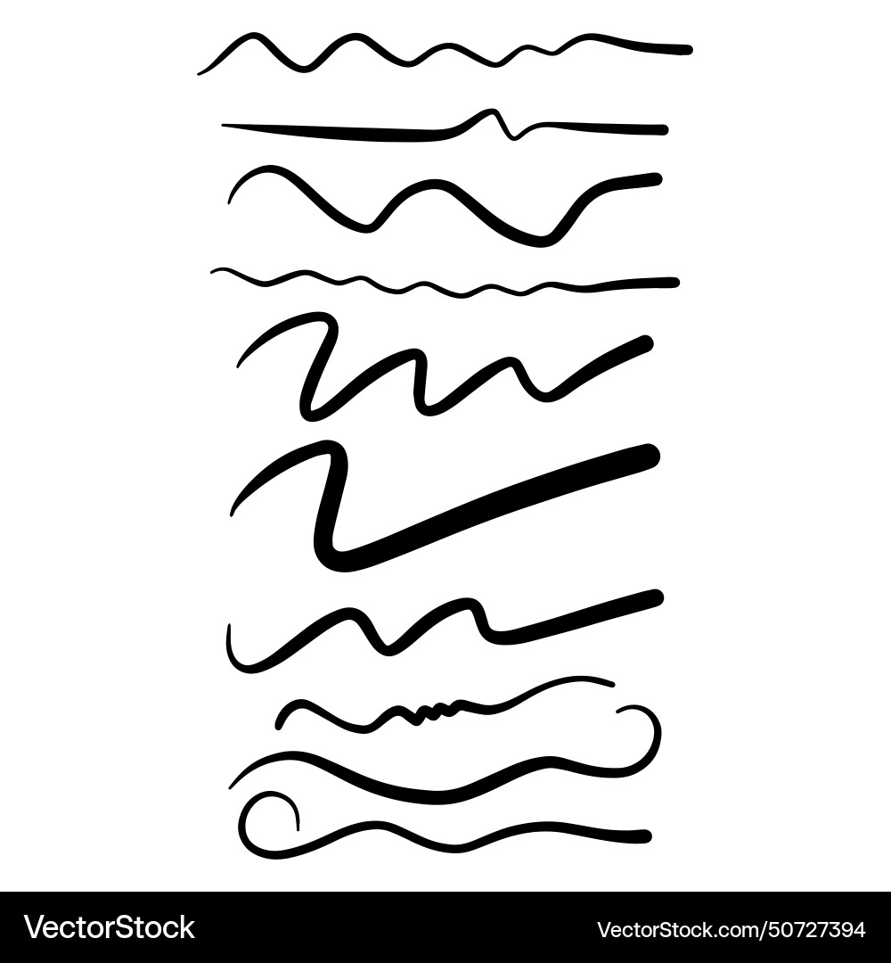 Hand drawn curly swish icon paint brush design Vector Image