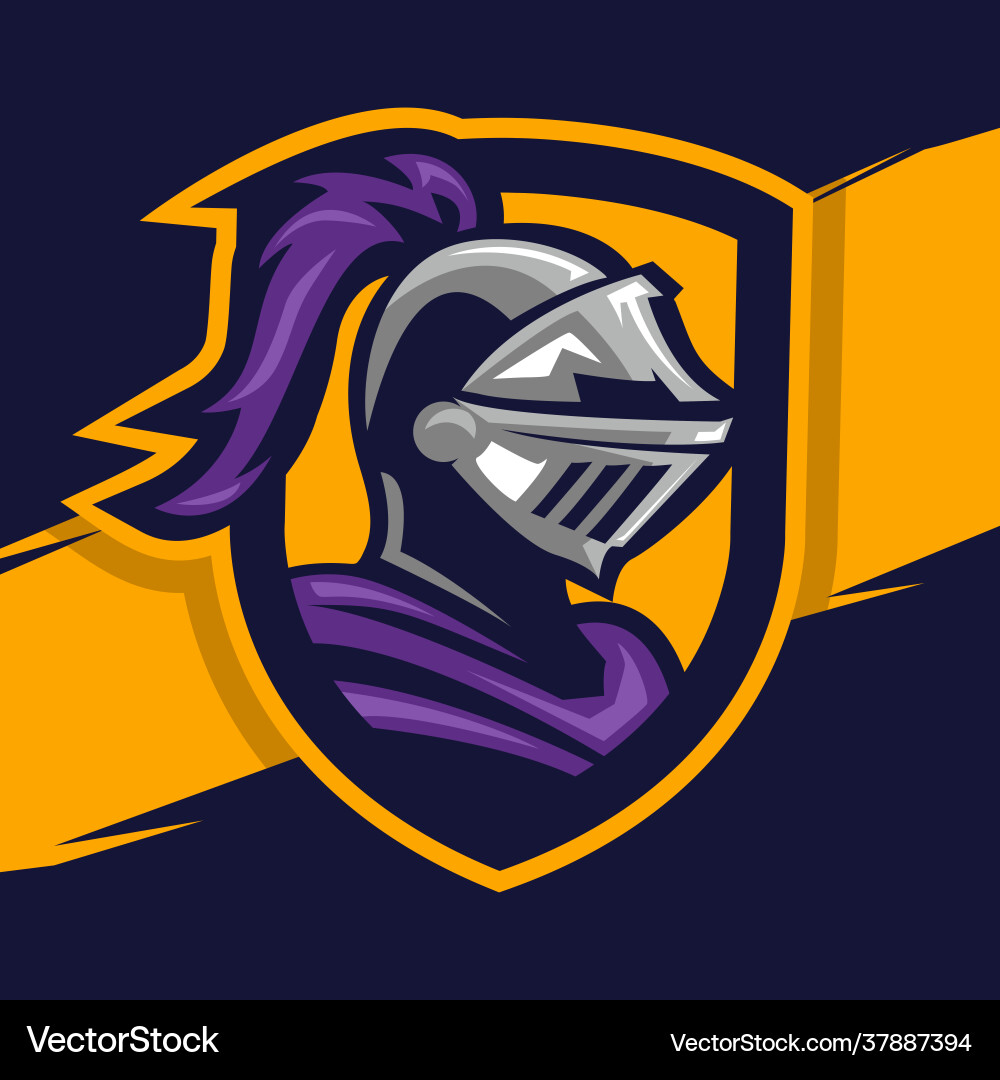Knight warrior mascot logo Royalty Free Vector Image