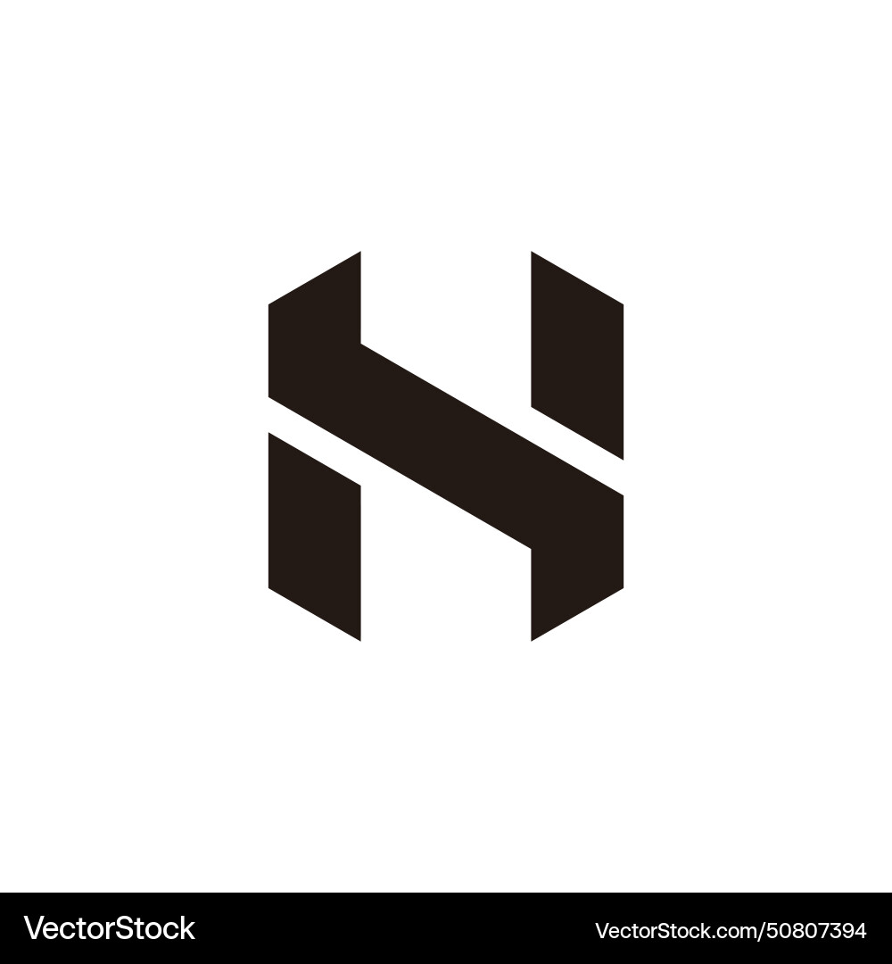 Letter sh simple minimalist logo Royalty Free Vector Image