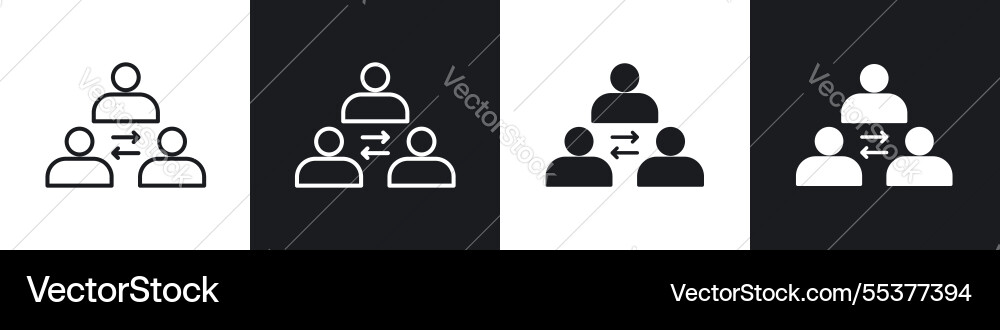 Mediator icon set black and white colors graphic Vector Image