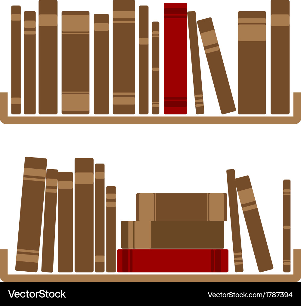 Red Bookshelf Collection Royalty Free Vector Image