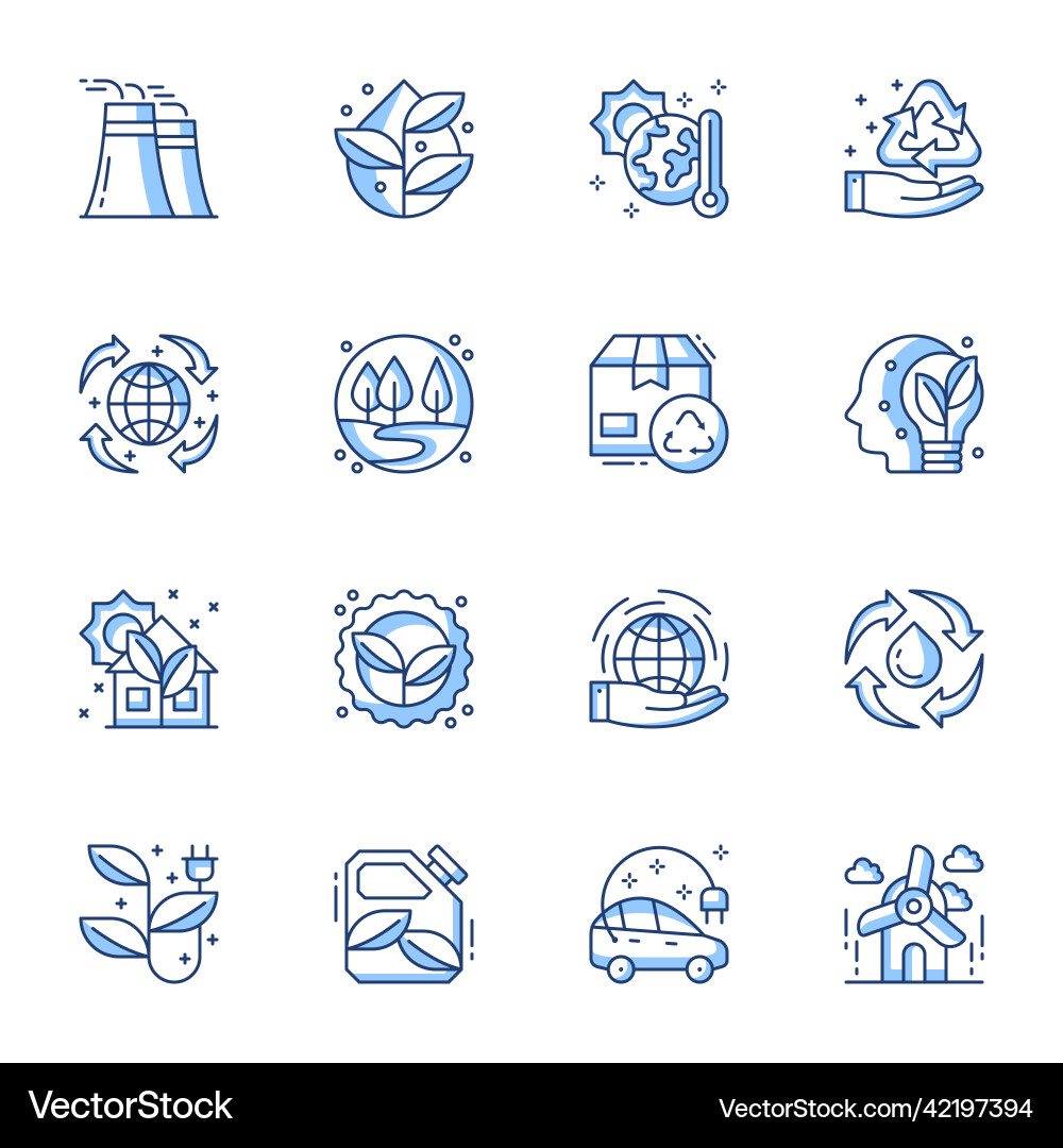 Sustainable line icon set Royalty Free Vector Image