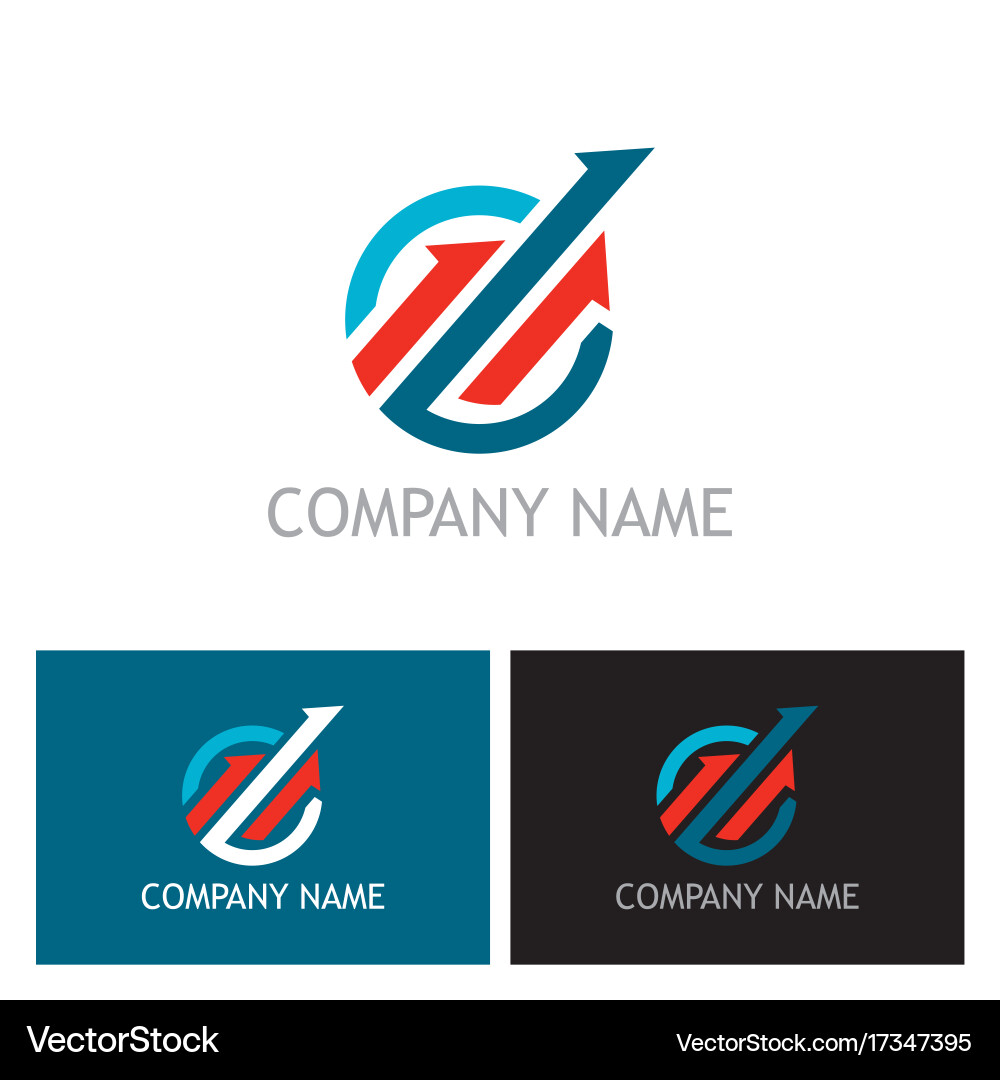 Arrow progress up logo Royalty Free Vector Image