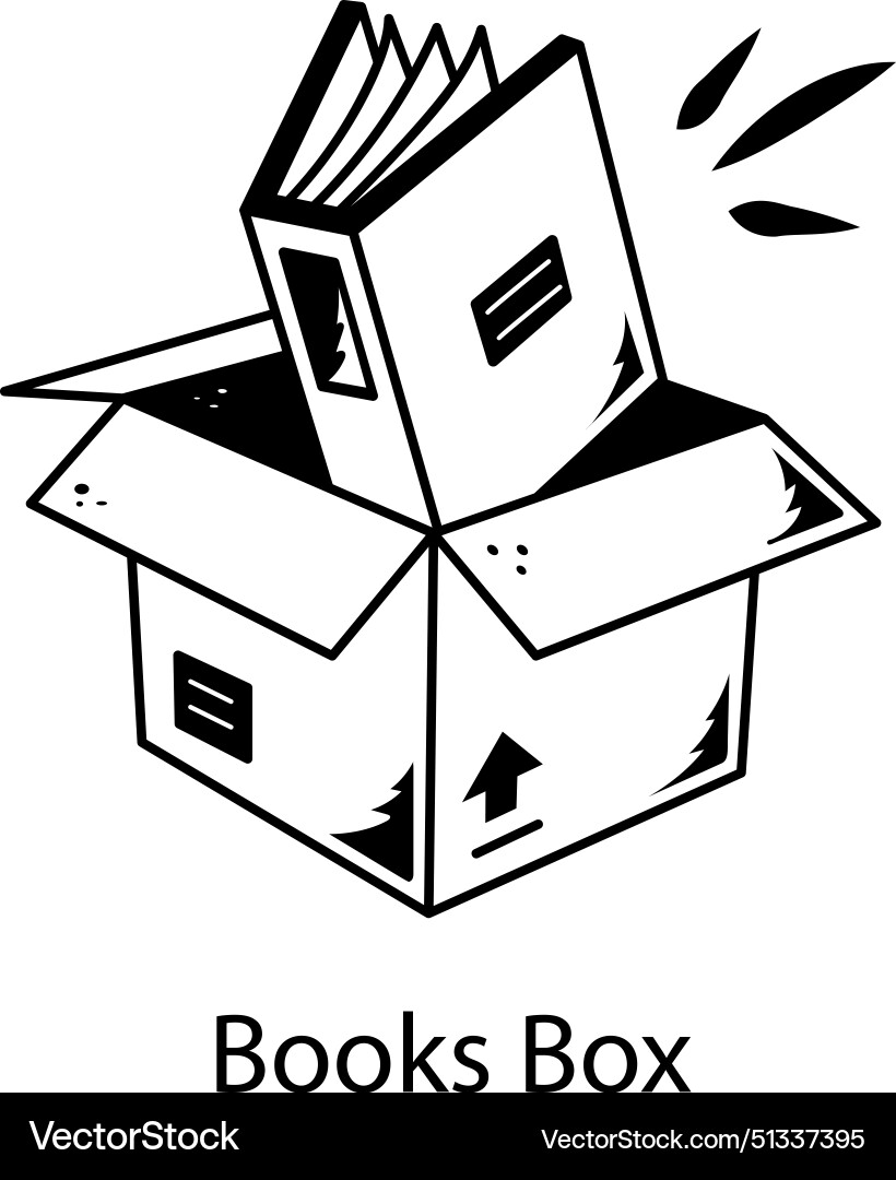 Books box Royalty Free Vector Image - VectorStock