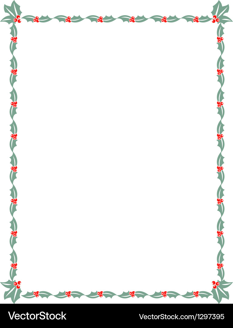 Elegant Holly Border Royalty Free Vector Image