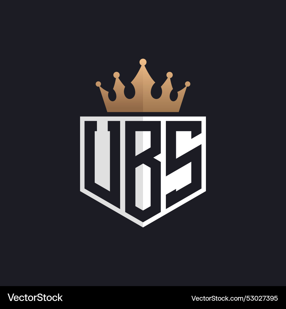 Luxury ubs logo with crown elegant initials ubs Vector Image