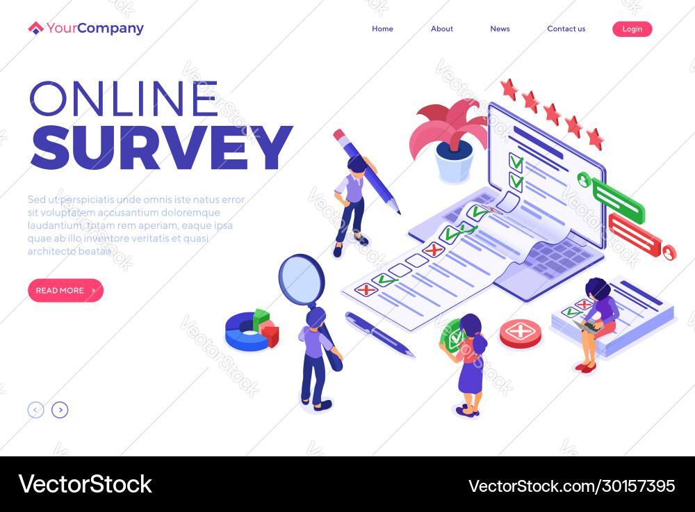 Online survey questionnaire form Royalty Free Vector Image