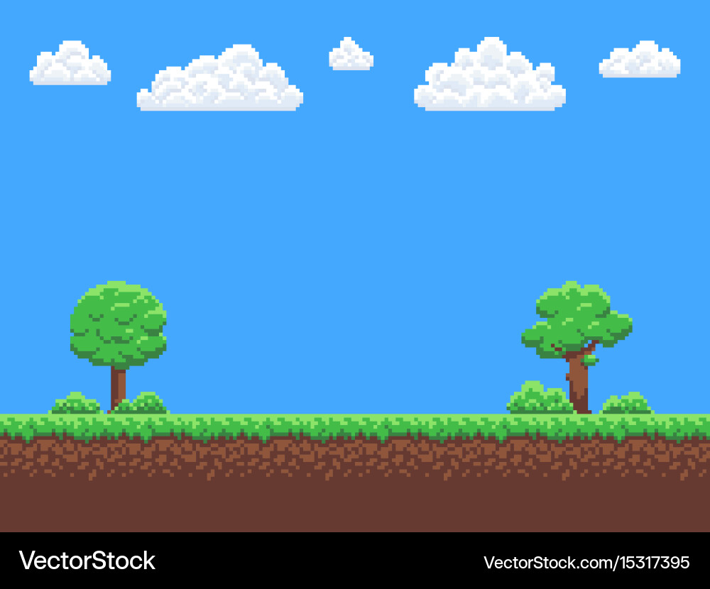 Pixel game background Royalty Free Vector Image