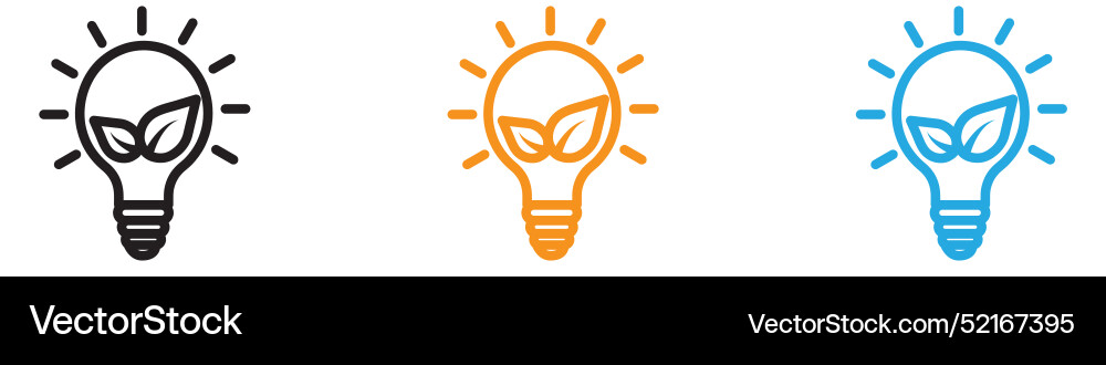 Sustainable ecological energy icon logo set Vector Image