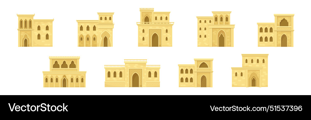 Arabic architecture and building with arch window Vector Image