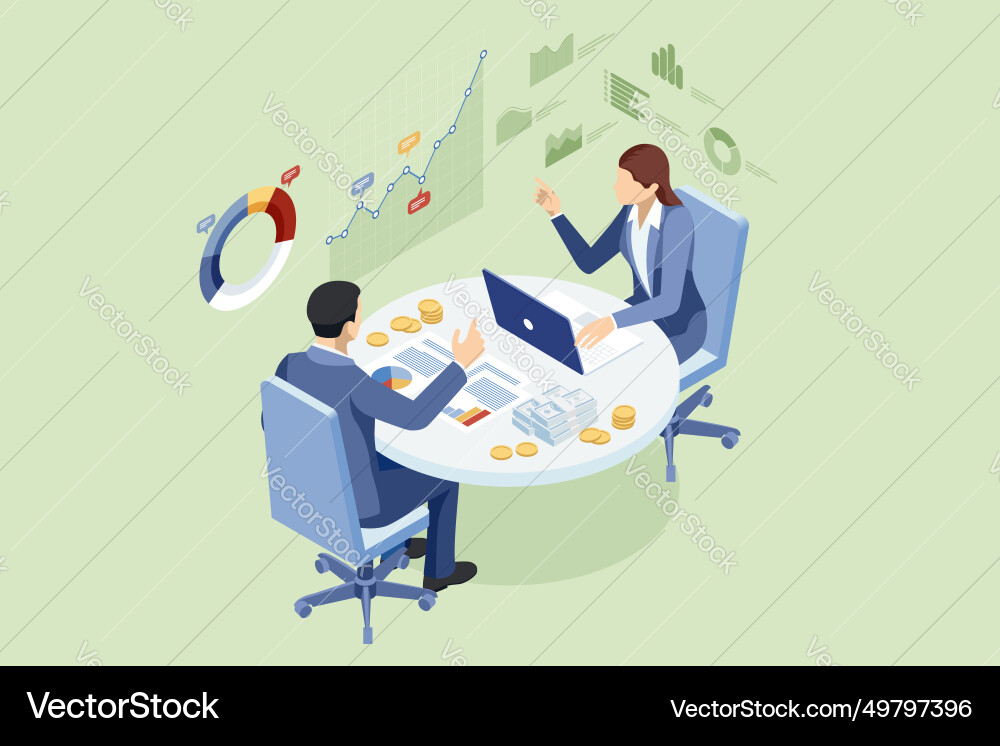 Business team collaboration discussing working Vector Image