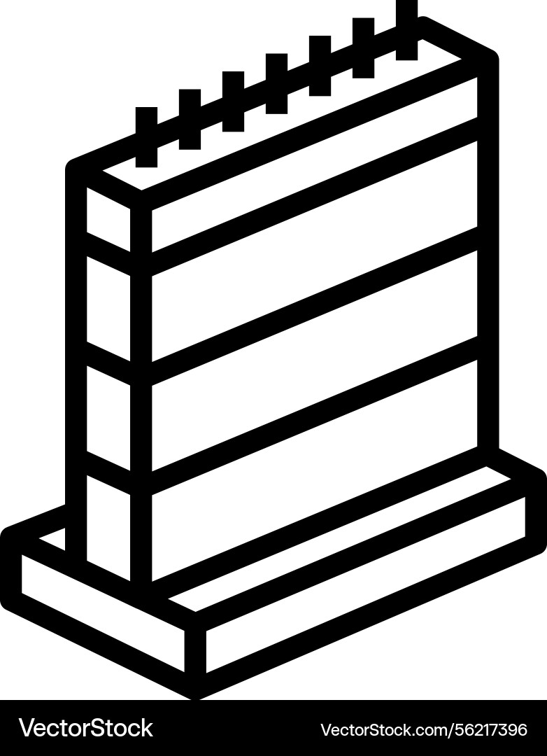 Concrete wall construction cement line icon Vector Image