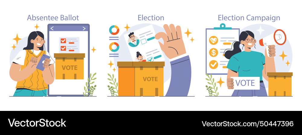 Election set democratic procedure citizens Vector Image