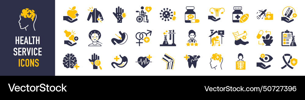 Health service icon set Royalty Free Vector Image