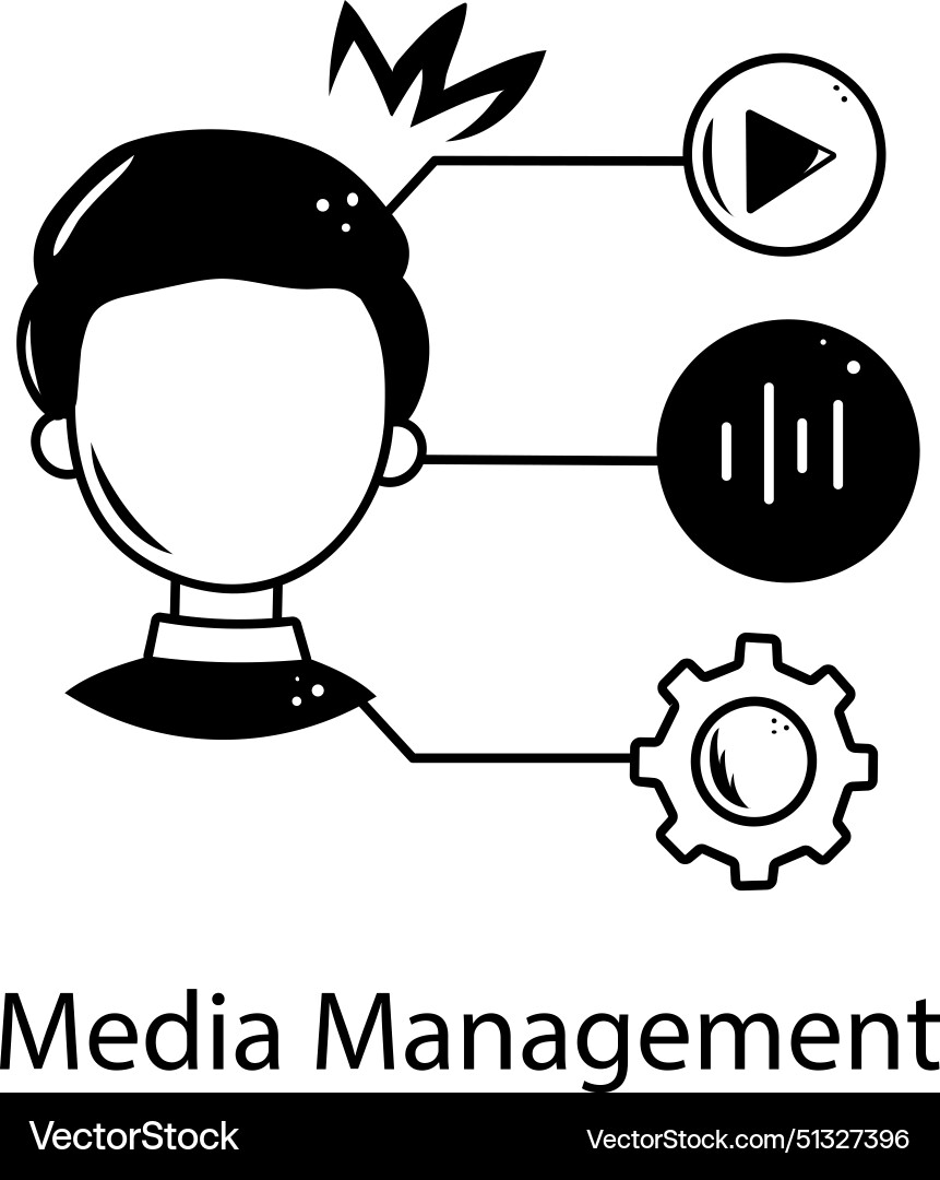 Media management Royalty Free Vector Image - VectorStock