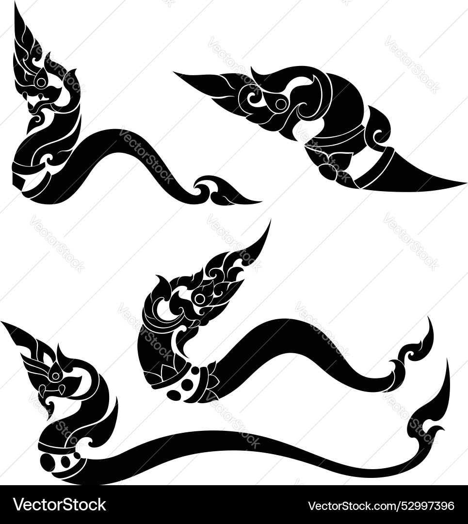 Naga thai art elements for decoration Royalty Free Vector