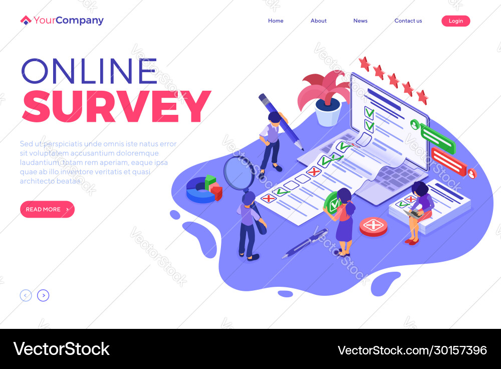 Online Survey Form Template Royalty Free Vector Image