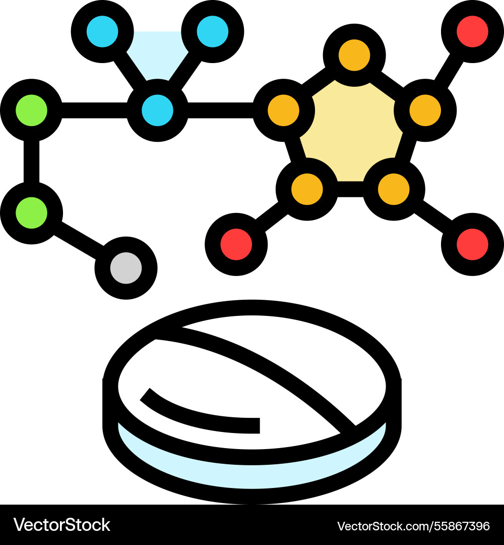 Pharmaceutical pill with molecular structure color