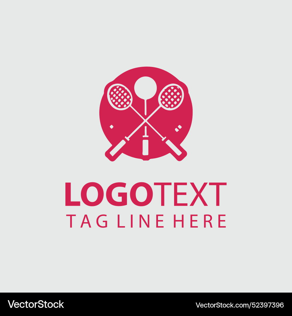 Shuttle badminton logo Royalty Free Vector Image