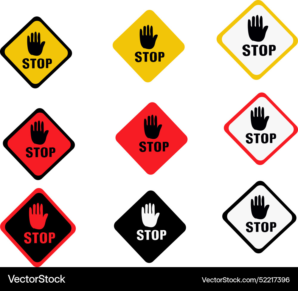Stop and do not enter icons Royalty Free Vector Image