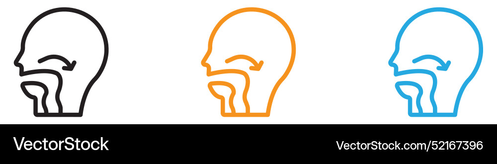 Swallowing reflex icon logo set collection Vector Image