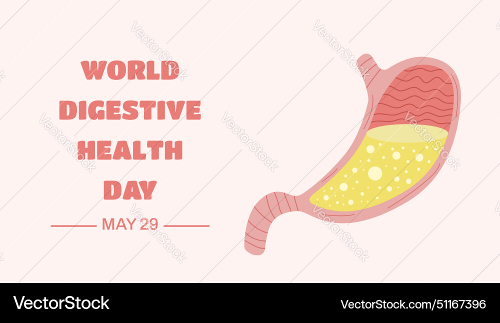 World digestive health day may 29 poster concept Vector Image