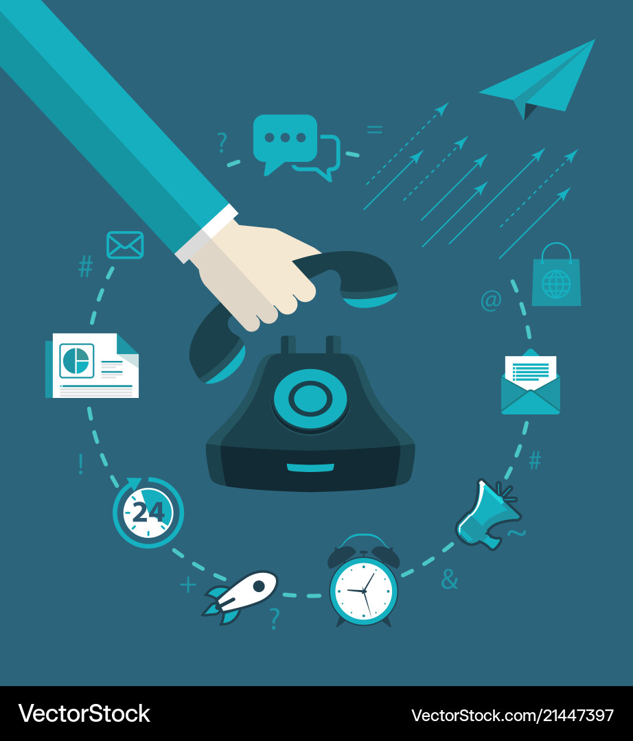 A hand pick up phone Royalty Free Vector Image