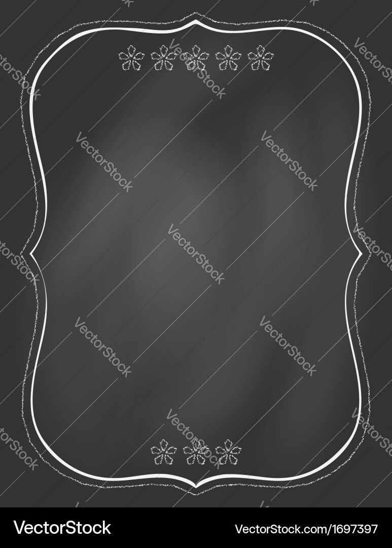 Chalk board and drawn frame Royalty Free Vector Image