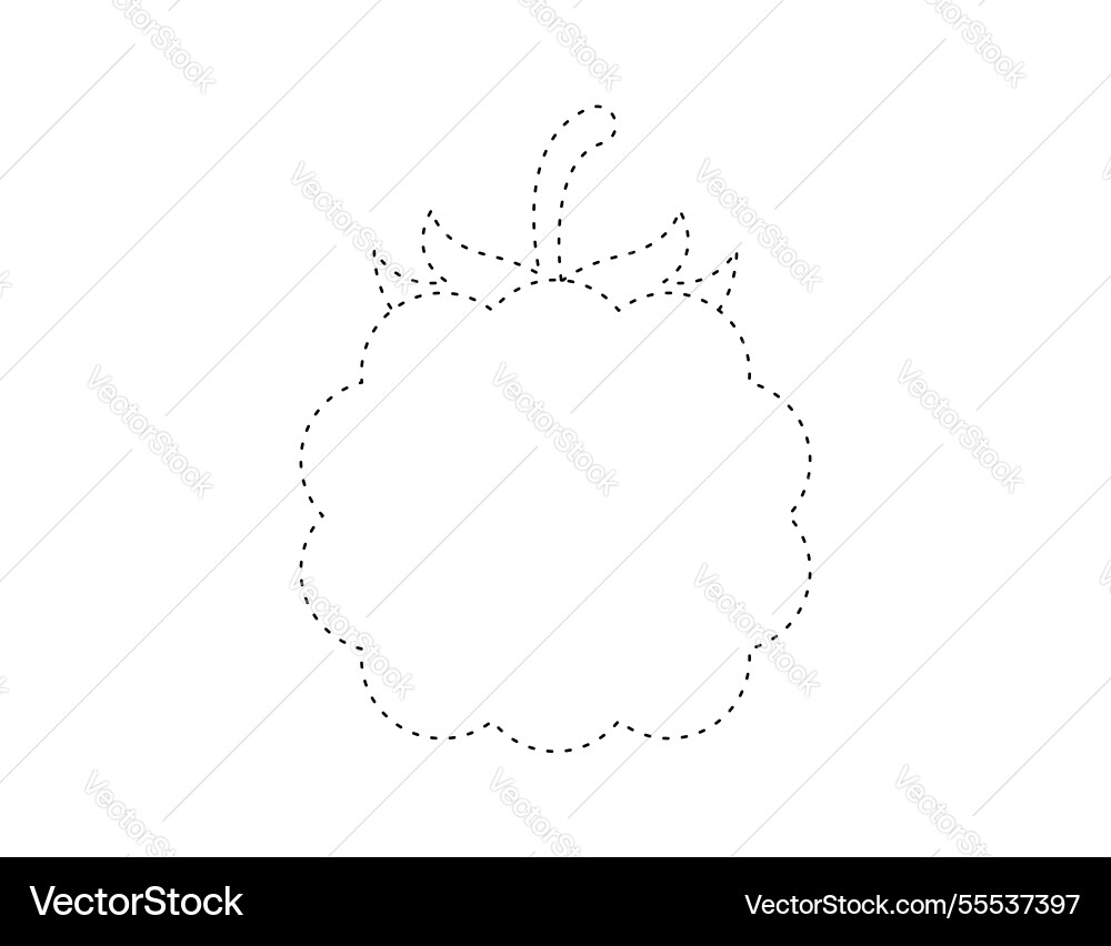Dashed raspberry outline for coloring book Vector Image