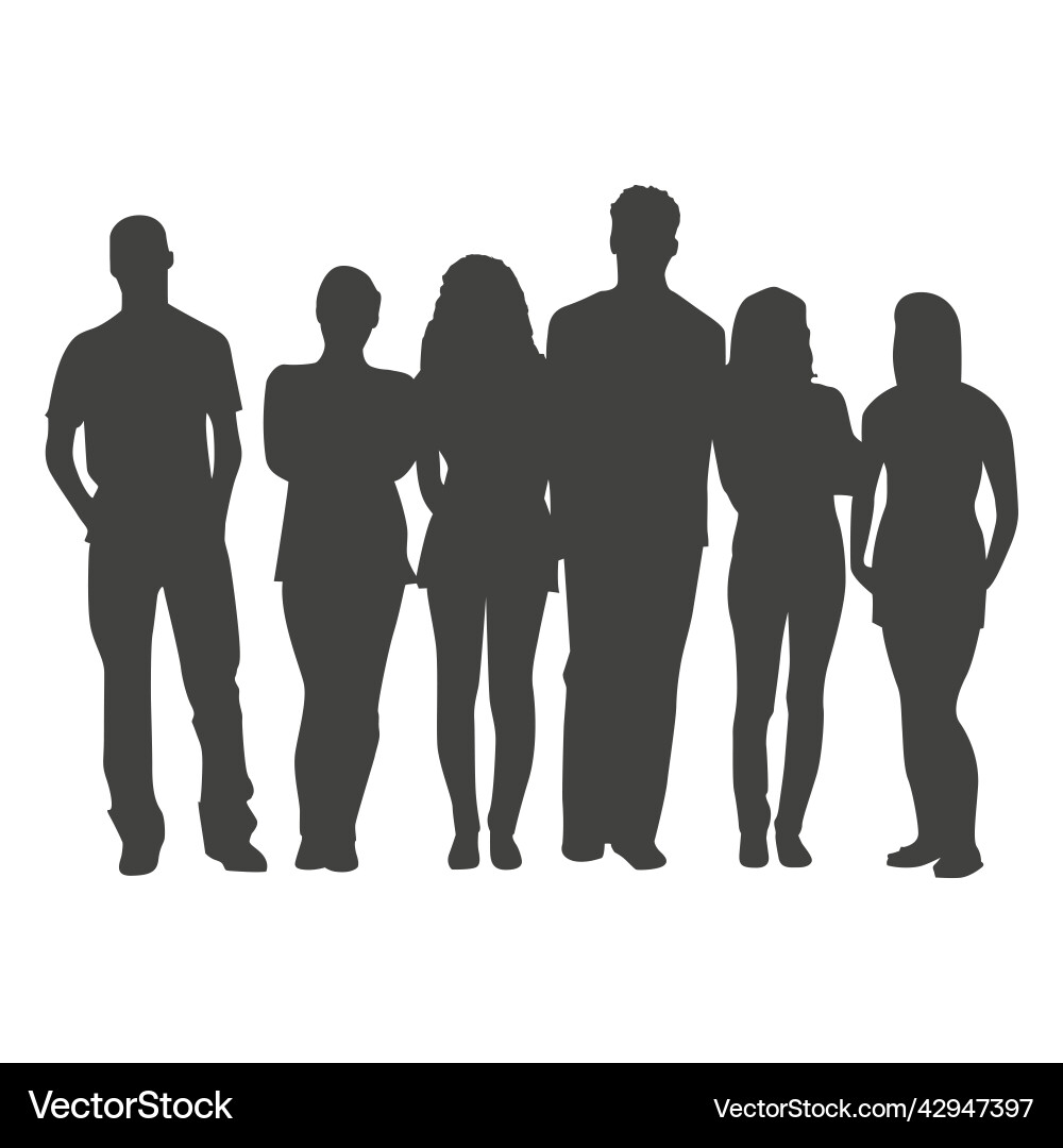 Group people silhouette high quality Royalty Free Vector