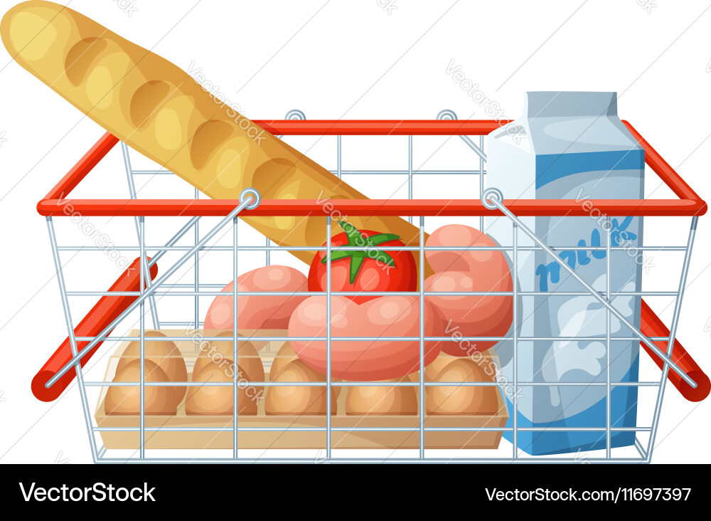 Minimal consumer basket isolated on white Vector Image