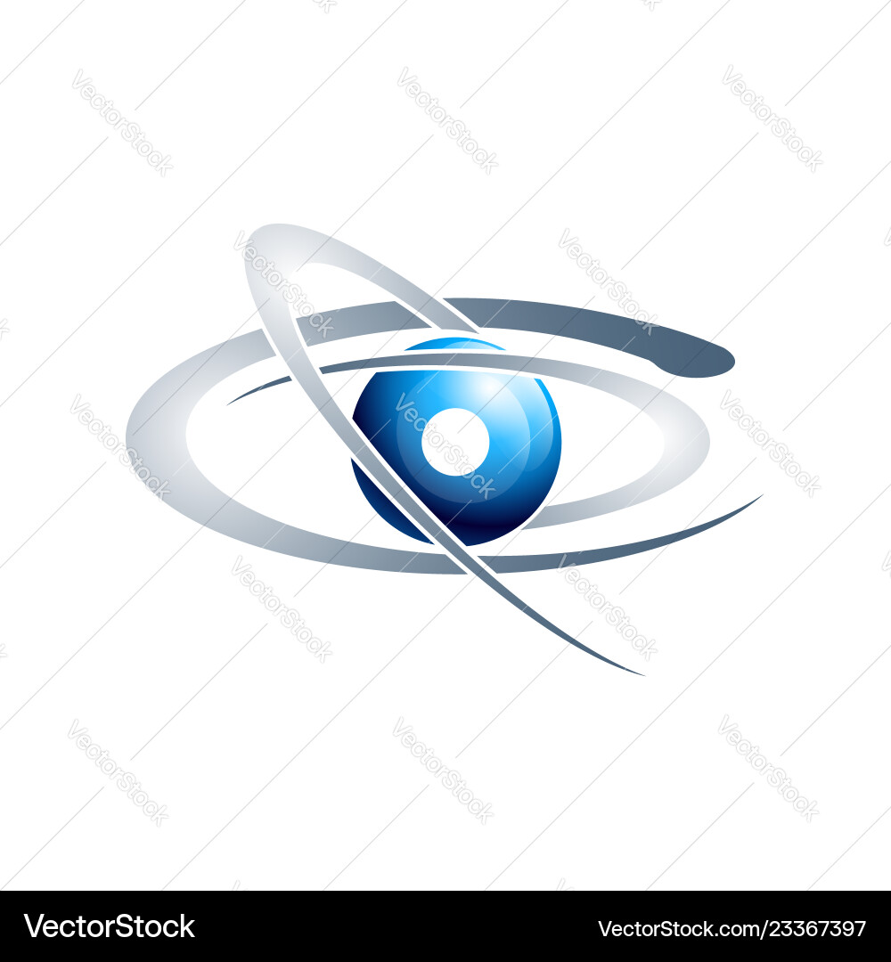 Planet logo satellite cosmos Royalty Free Vector Image