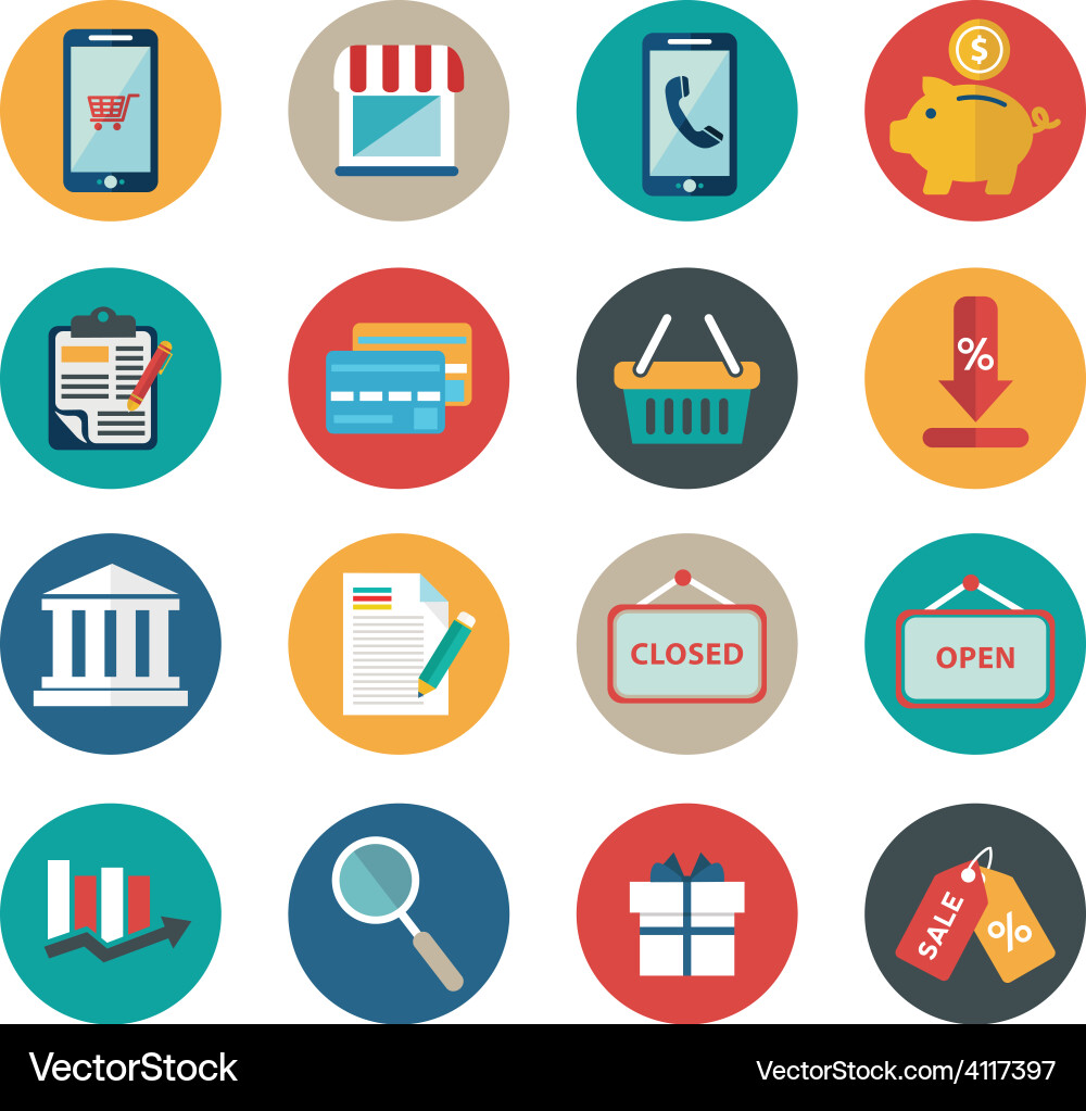 Shopping and retail icons Royalty Free Vector Image