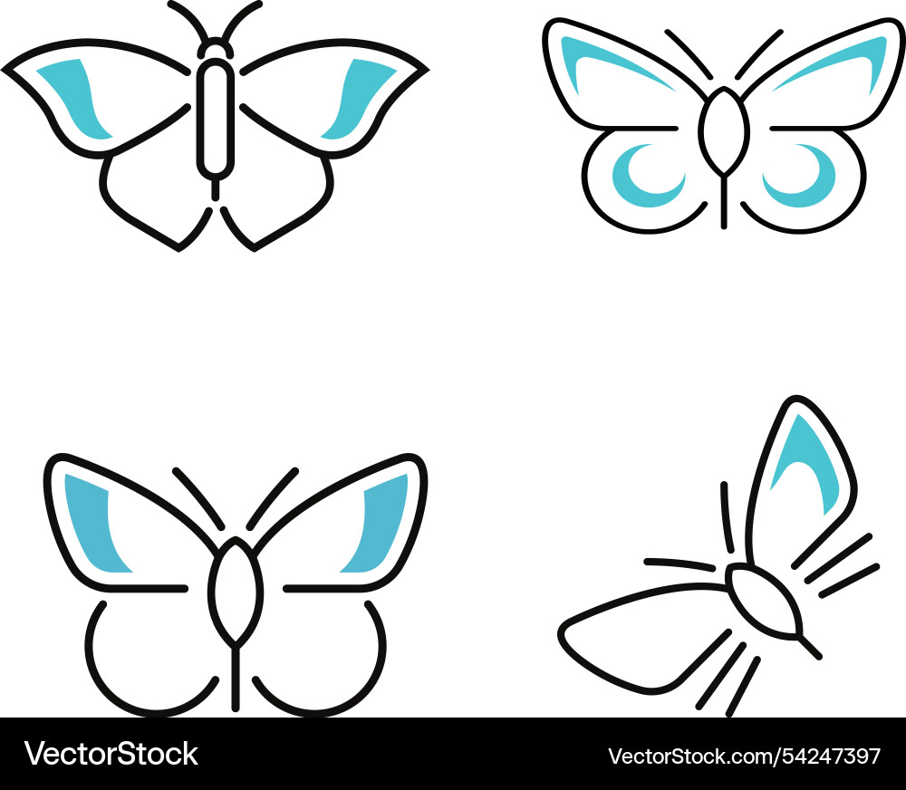 Simple butterfly icon Royalty Free Vector Image