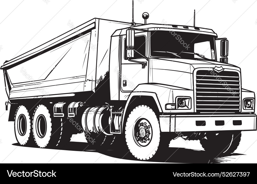 Sketchy payload dump truck icon graphics Vector Image