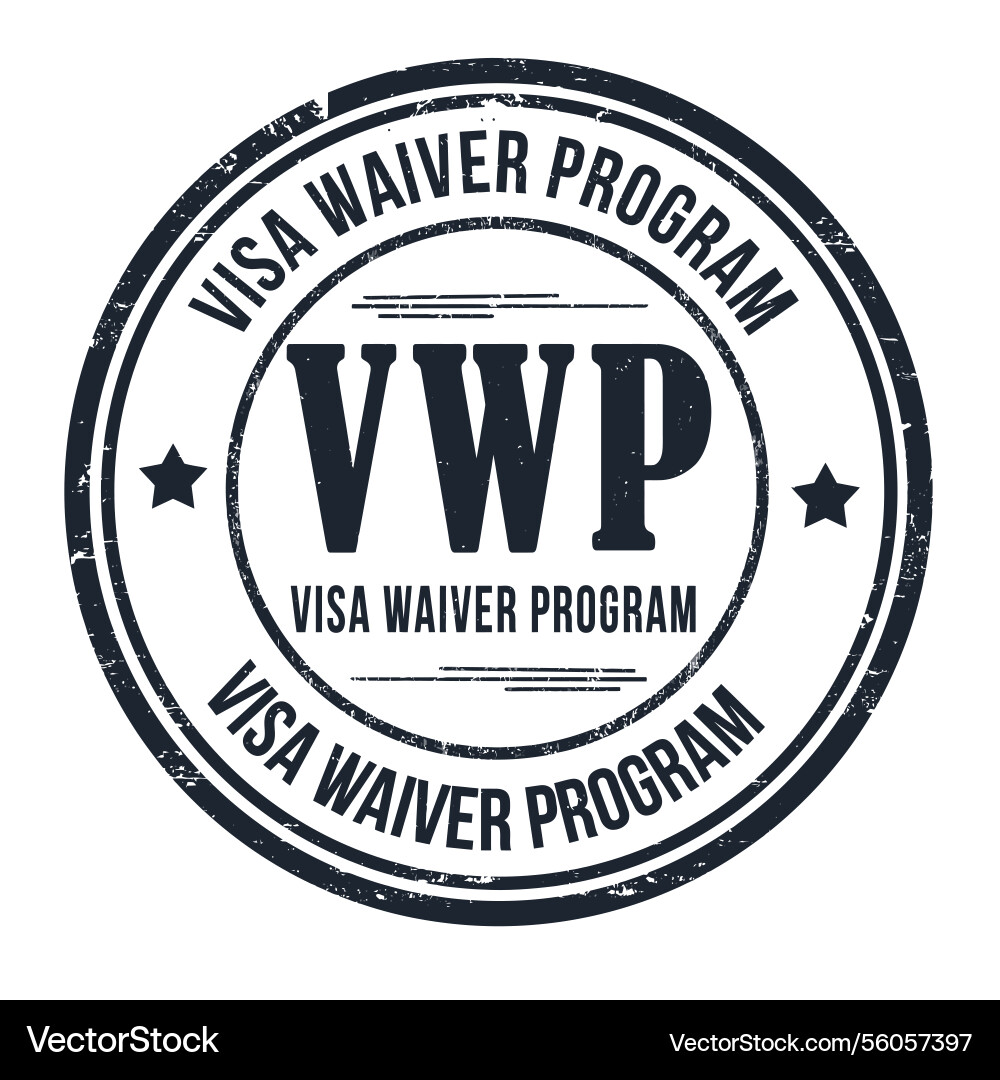 Vwp visa waiver program grunge rubber stamp Vector Image
