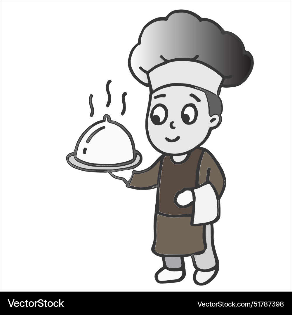 Chef with food format Royalty Free Vector Image