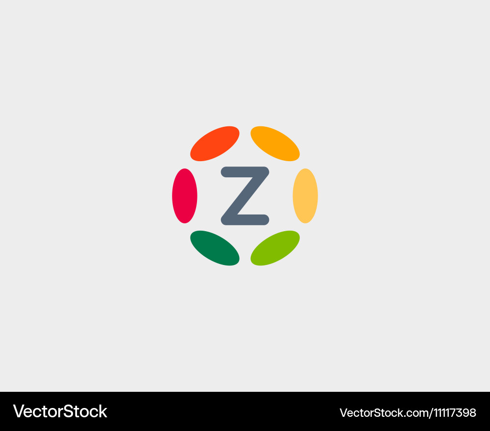 Color letter z logo icon design hub frame Vector Image